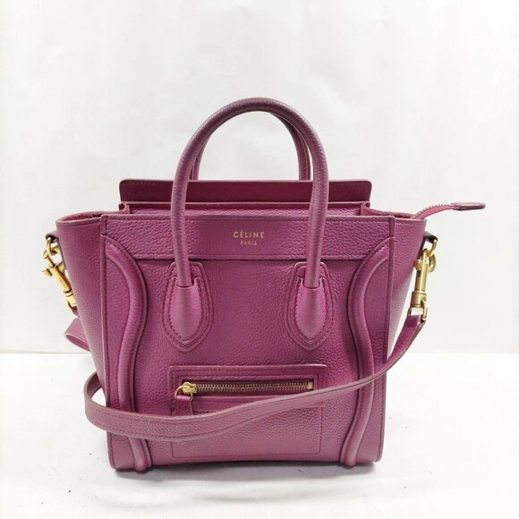 Celine | Bags | Celine Hand Bag Bordeaux Leather 8680525 | Poshmark